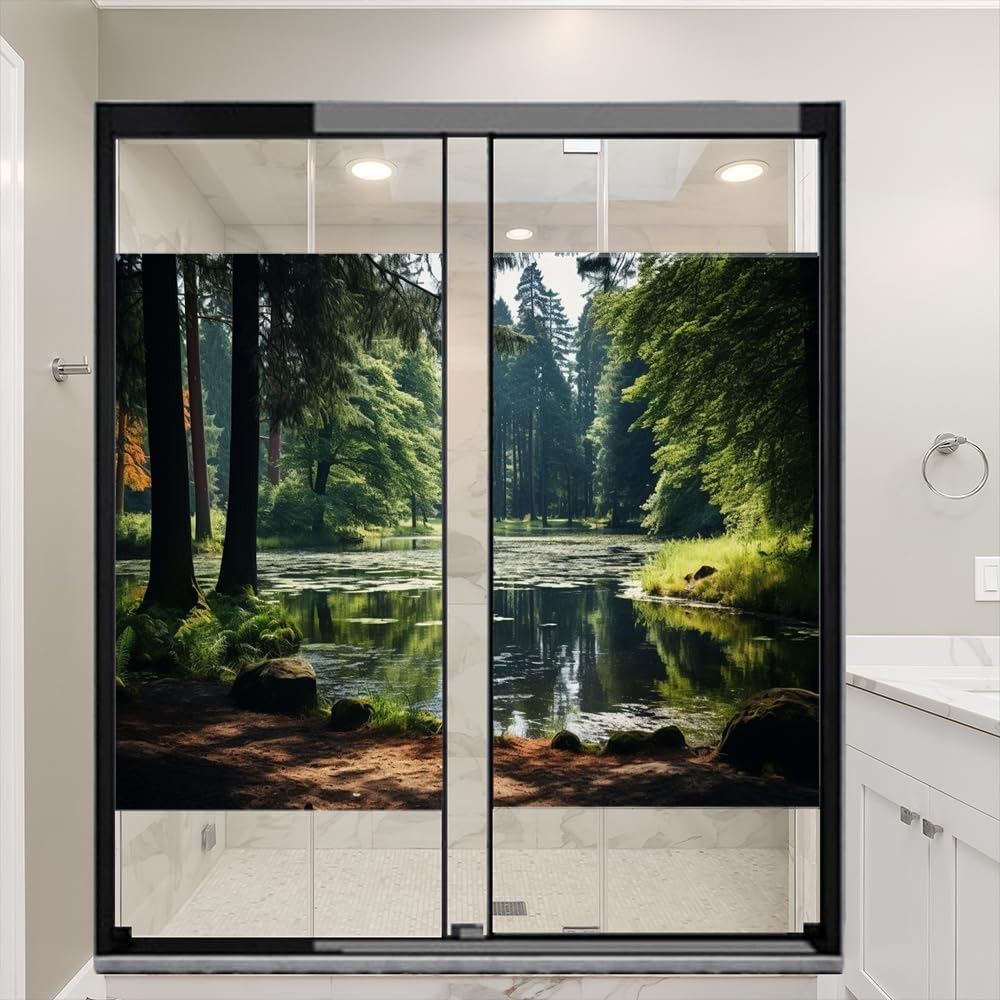 Amazon.com: Secluded Forests Stained Glass Window Film Green Nature ...