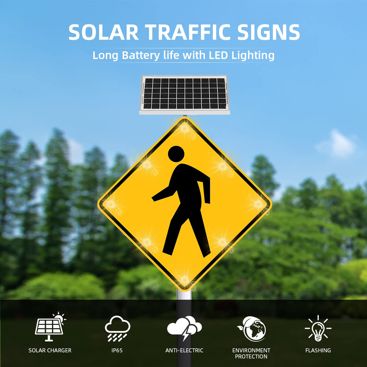 Solar Pedestrian Crossing Signs Solar Pedestrian Crossing Sign