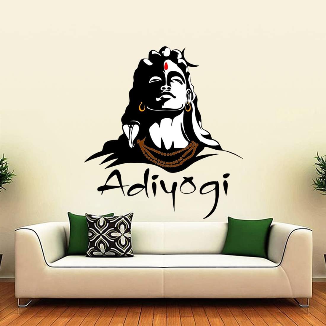Wall Guru PVC Lord Shiva and Adiyogi Vinyl Wall Sticker Size(59 * 69 ...