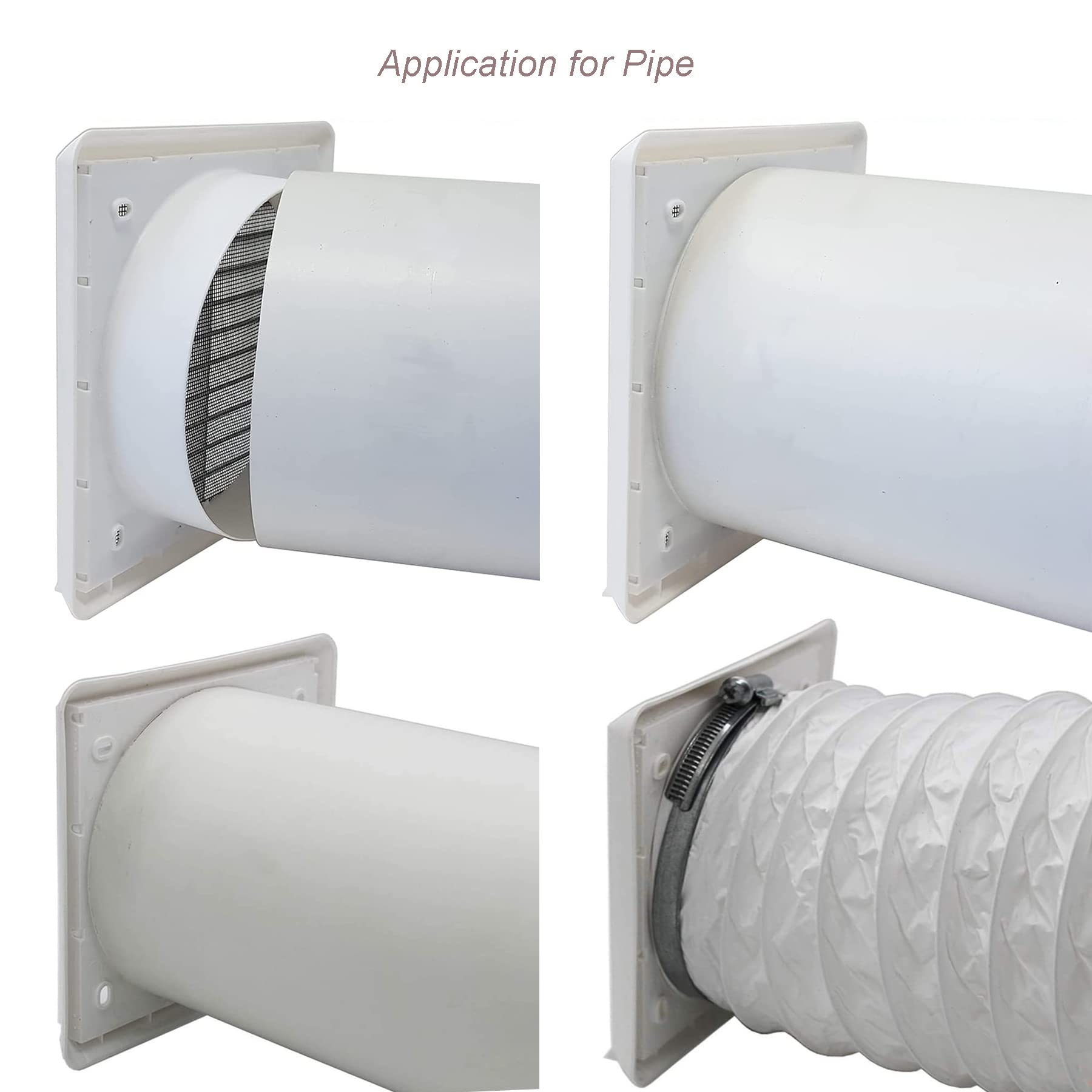 GEFONG Plastic Louvred Wall Grille 8 inch 200mm with Insect Screen for ...