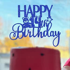 Amazon.com: 14th Happy Birthday Cake Topper-Happy Birthday Cake Bunting ...