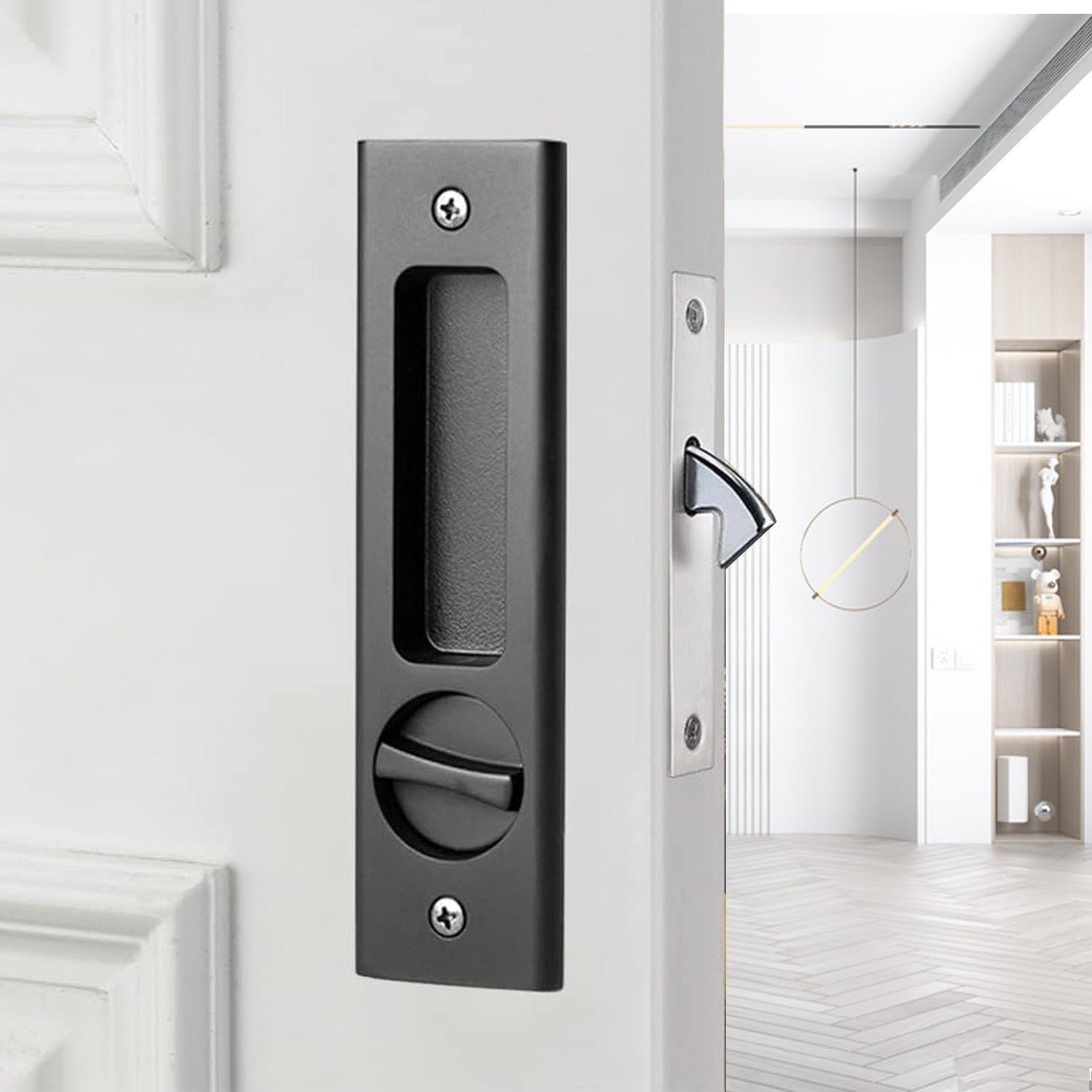 Double Pocket Door Locks Door Handles AcxdJnye 6.3" Privacy Pocket
