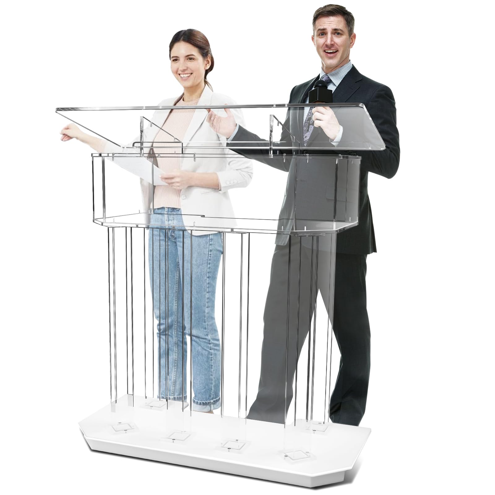 Amazon.com : 46.5" Large Clear Acrylic Podium with Led Light, 10MM ...