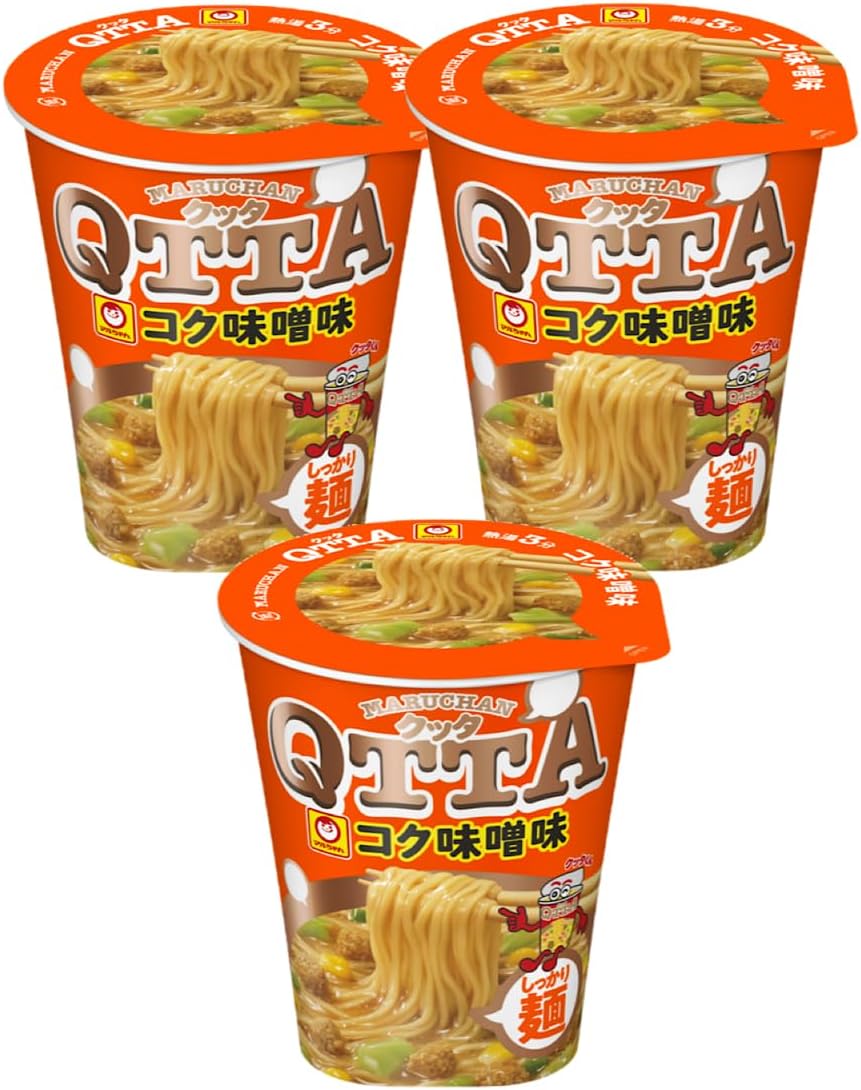 Amazon.co.jp: 東洋水産 マルちゃん QTTA クッタ コク味噌味 82g×3個 カップラーメン カップ麺 味噌ラーメン ラーメン サタプラ サタデープラス ひたすら試して ...