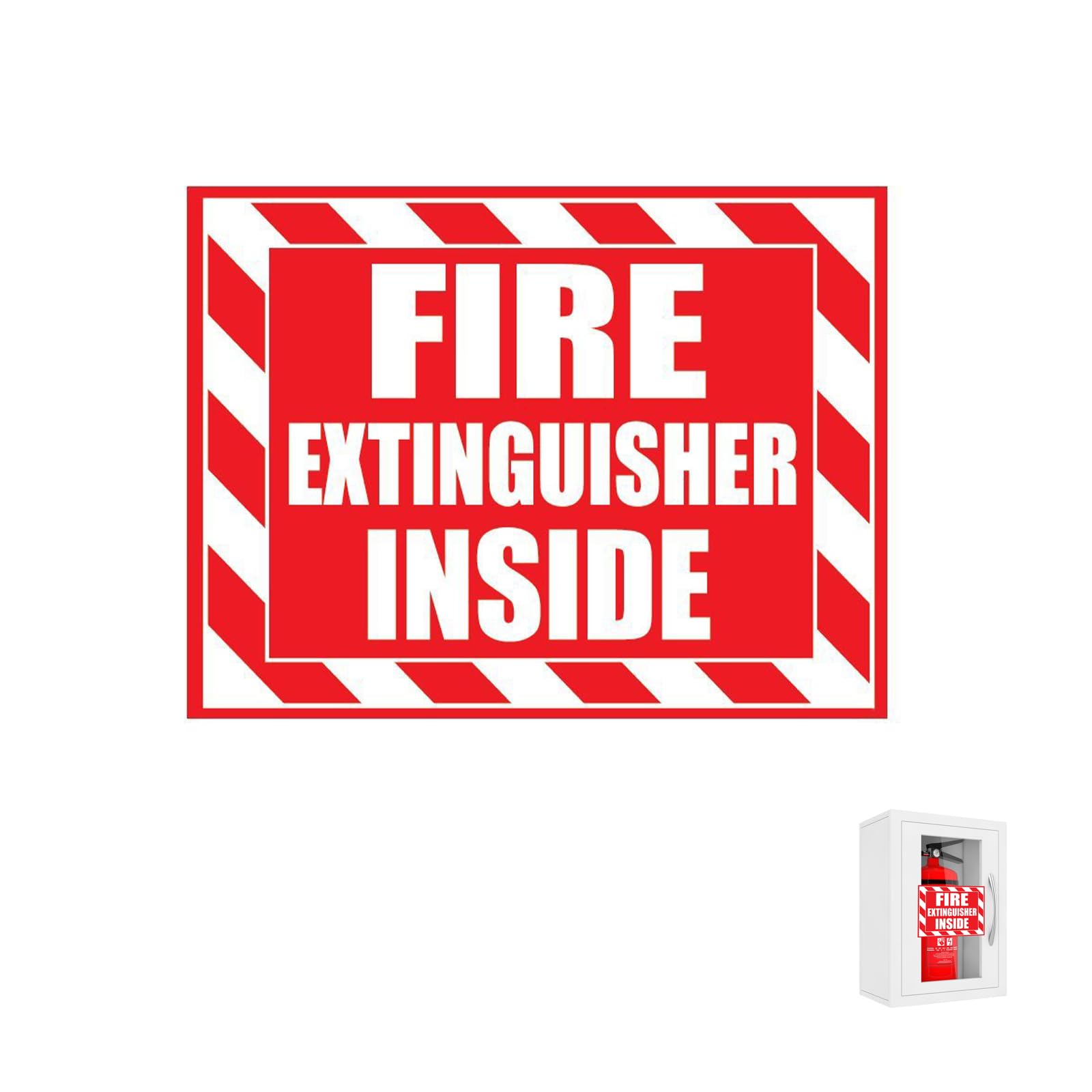 Amazon.com : 4 Pack Fire Extinguisher Inside Sticker, Safety Signs ...