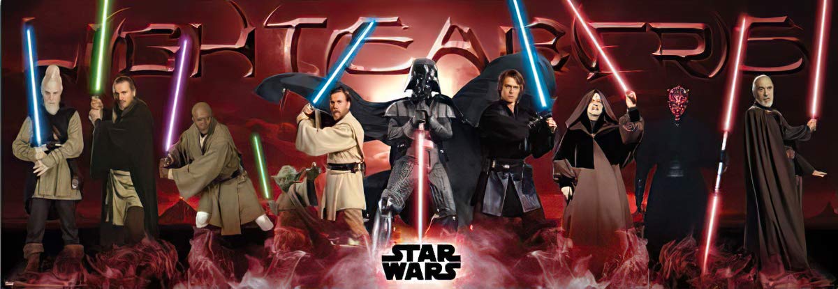 Amazon.com: Star Wars Movie (Group, Lightsabers, Door) Poster Print ...