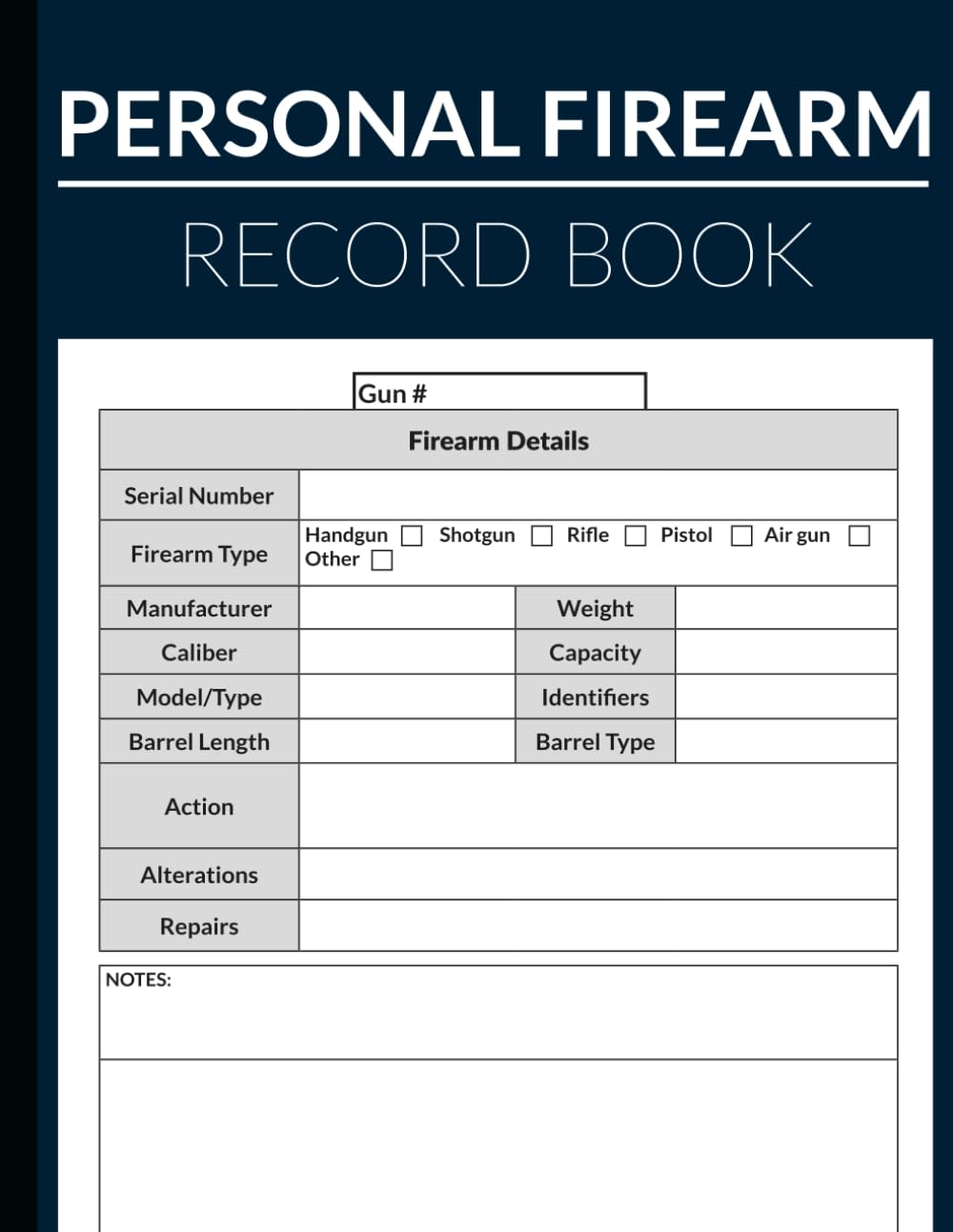 Amazon.com: Personal Firearm Record Book, Firearms Logbook To Record ...