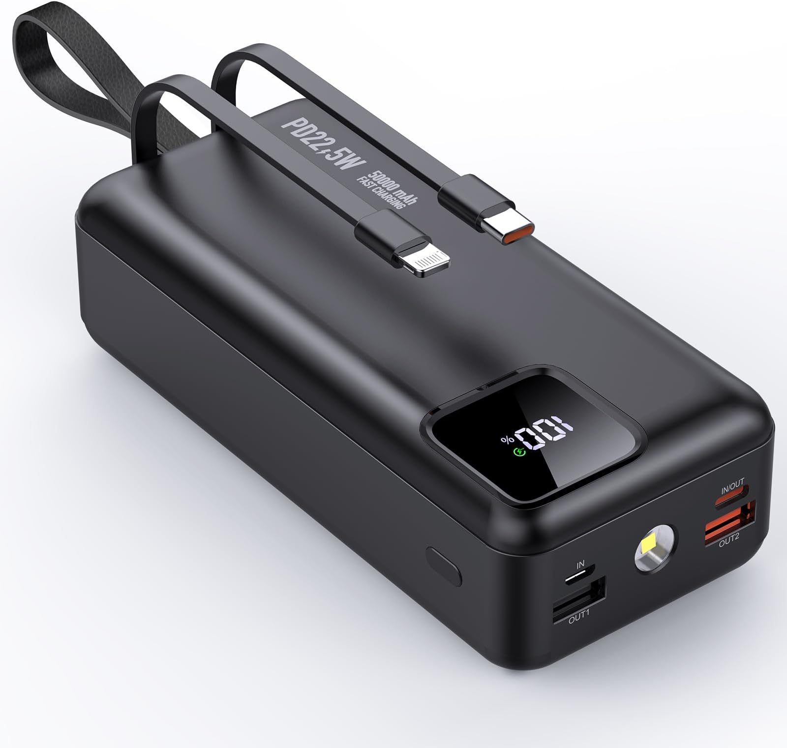 Amazon.com: 50000mAh Power Bank with Built-in Cable: 22.5W Fast ...