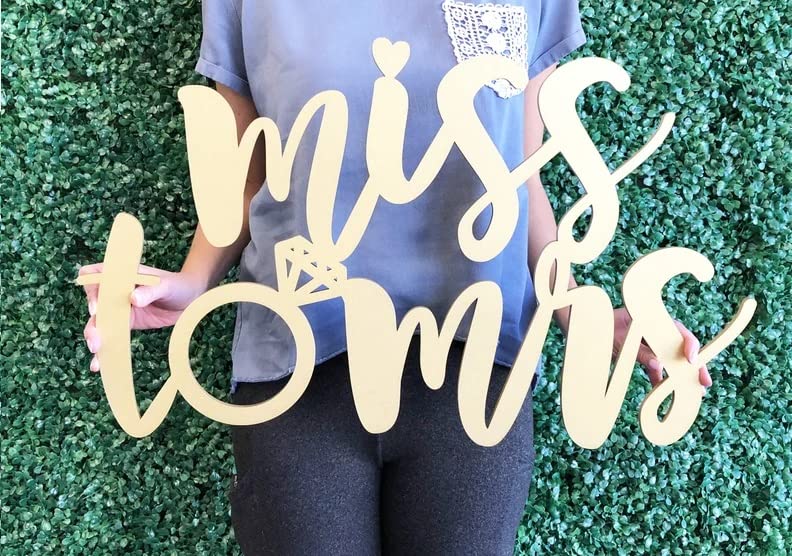 Amazon.com: Miss to Mrs Wooden Sign – Bridal Shower Decor, Wedding ...