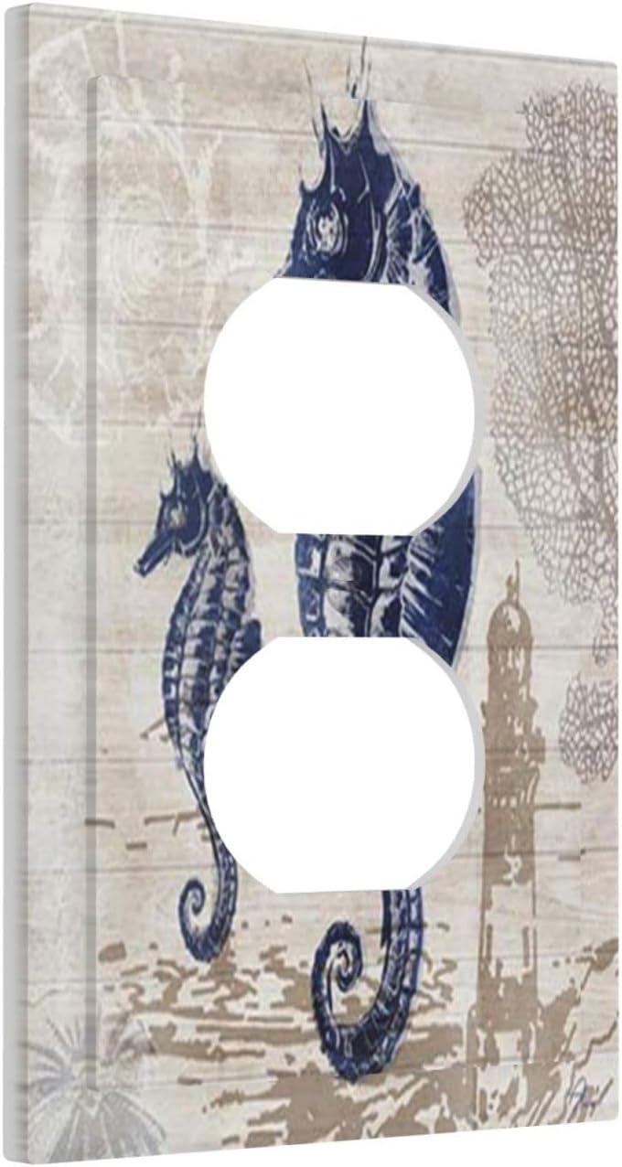 Ocean Theme Sea Animal Seahorse Outlet Covers Wall Plate 1 Gang Duplex ...