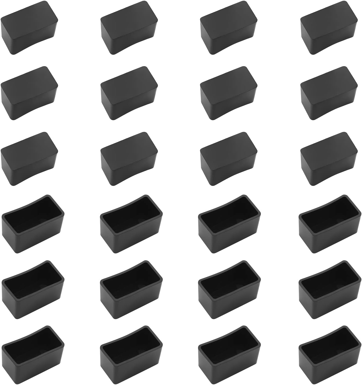 LDEXIN 48x19mm Rectangle Plastic Tubing Inserts End Furniture Table ...