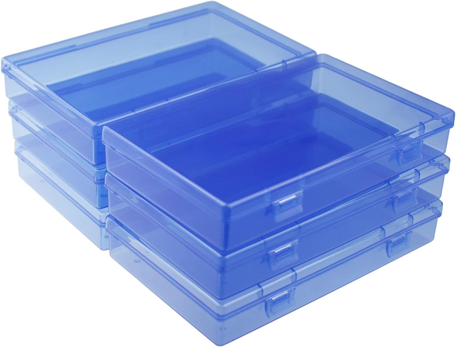 Amazon.com: LJY 6 Pieces Rectangular Empty Mini Clear Plastic Organizer ...