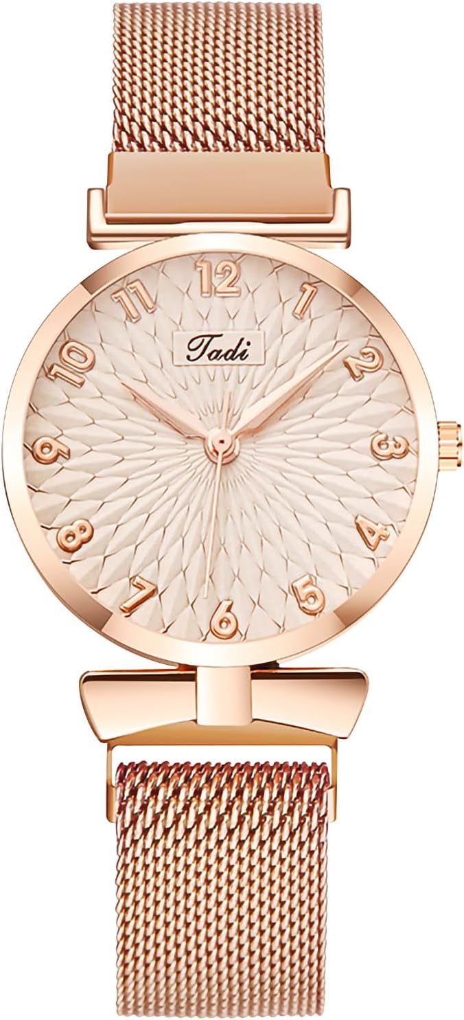 OFFCUP Women's Quartz Watch, Big Dial Stainless Steel Mesh Strap Casual ...