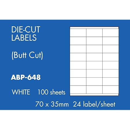 Hovat Multi-Purpose. 24 Labels per Sheet. 64 x 34 mm Self Adhesive ...