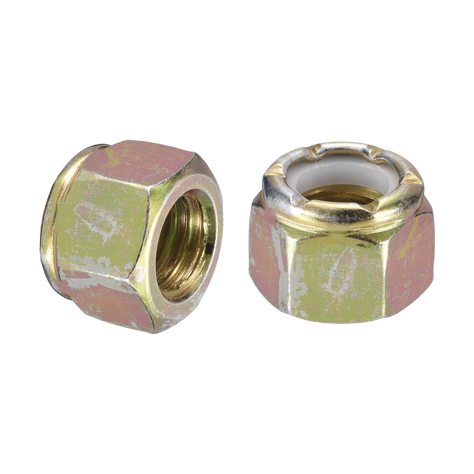 uxcell 10Pcs 1/2"-13 Nylon Insert Hex Lock Nuts, Carbon Steel Self ...