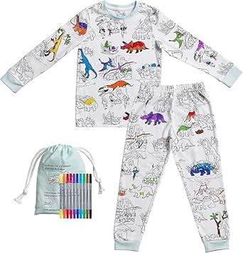 Amazon.com: eatsleepdoodle coloring pajamas for boys and girls, with 10 ...