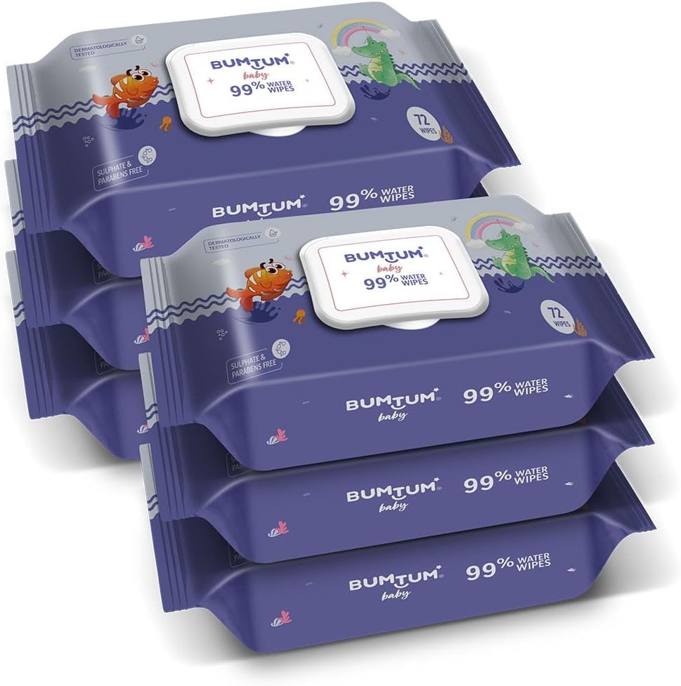 Buy Bumtum Baby Gentle 99% Pure Water Soft Moisturizing Wet Wipes With ...