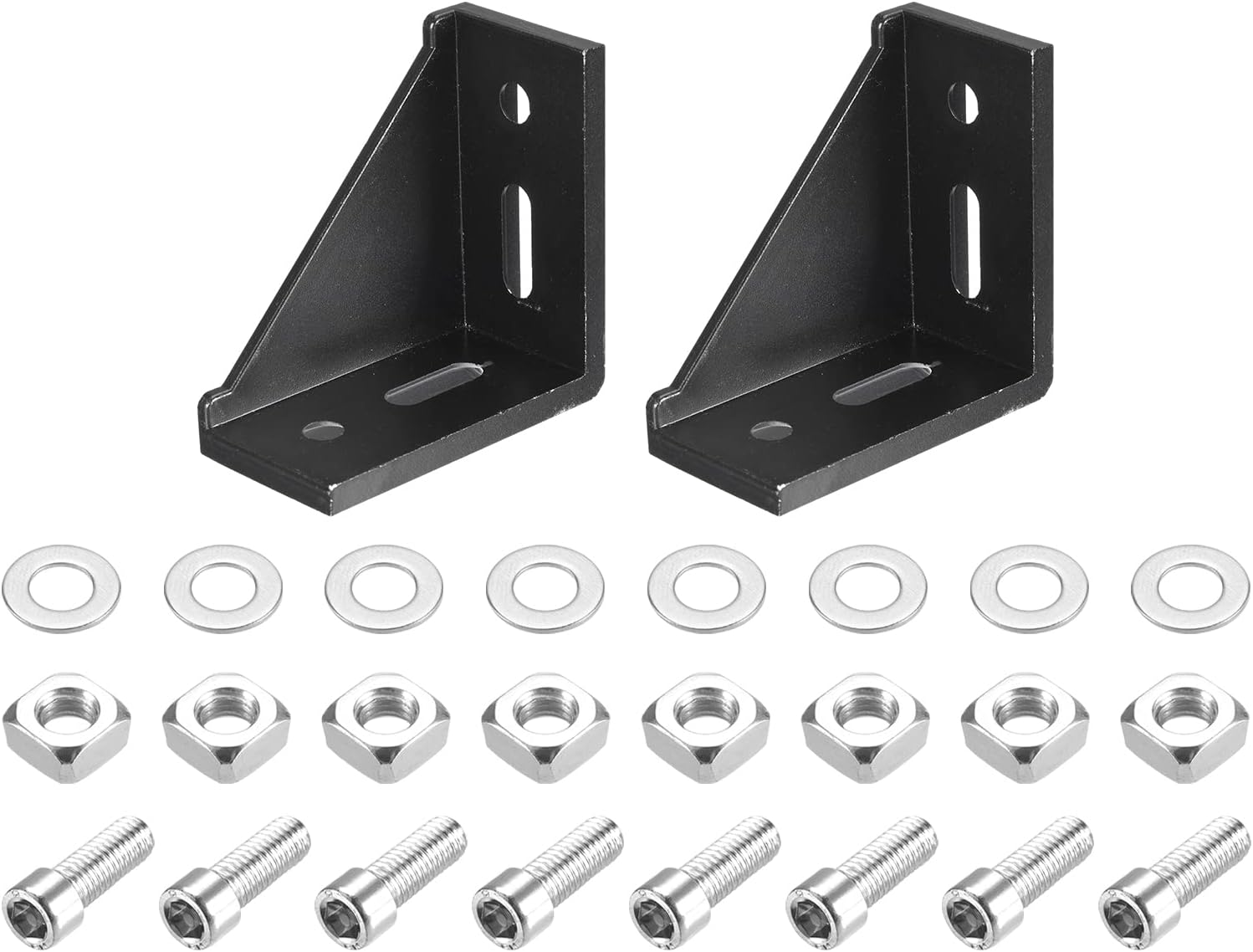 Amazon.com: uxcell 2Set Inside Corner Bracket Gusset Kits, 77x77x40mm ...