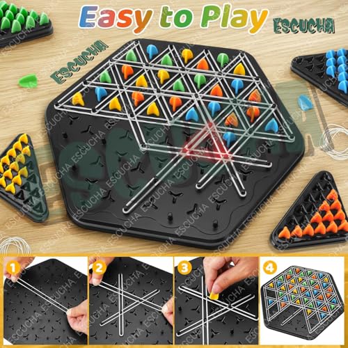 ESCUCHA Chain Triangle Chess Game, Triggle Elastic Band Game, Family ...