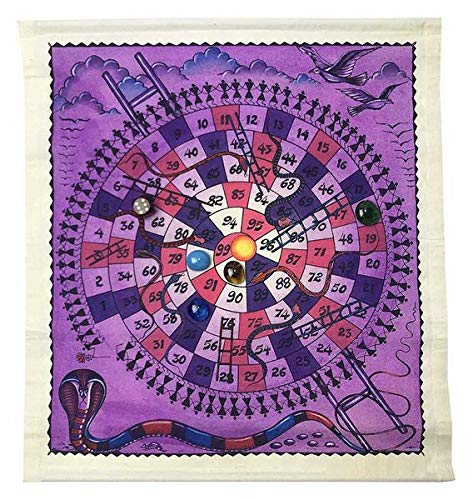 Buy ARTSofINDIA.in Snakes and Ladders Paramapada Sampada Fabric Board ...