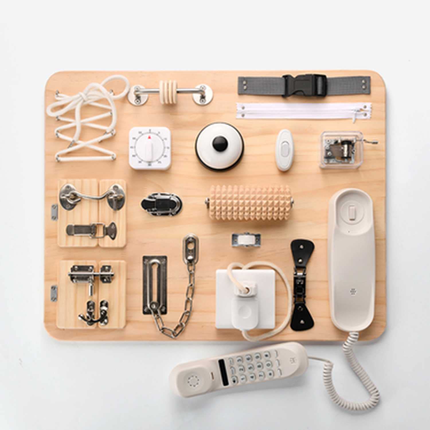 Buy Busy Board, 18 in 1Busy Board Montessori Basic Motor Skill Activity ...