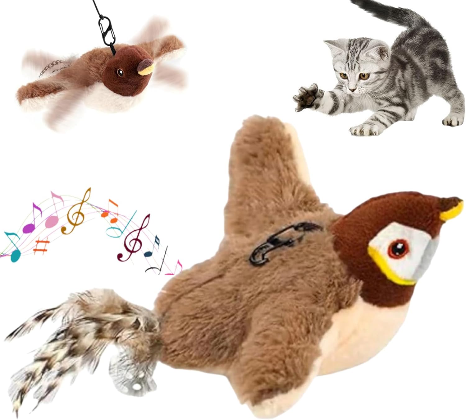 Juguete Pájaro Volador para Gatos, Flappy Bird Cat Toy, Juguetes ...