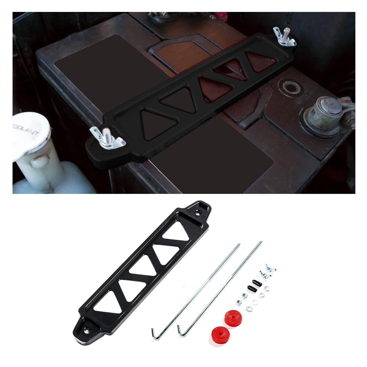 Snapklik.com : Battery Hold Down Bracket, Battery Tray Aluminum Alloy ...