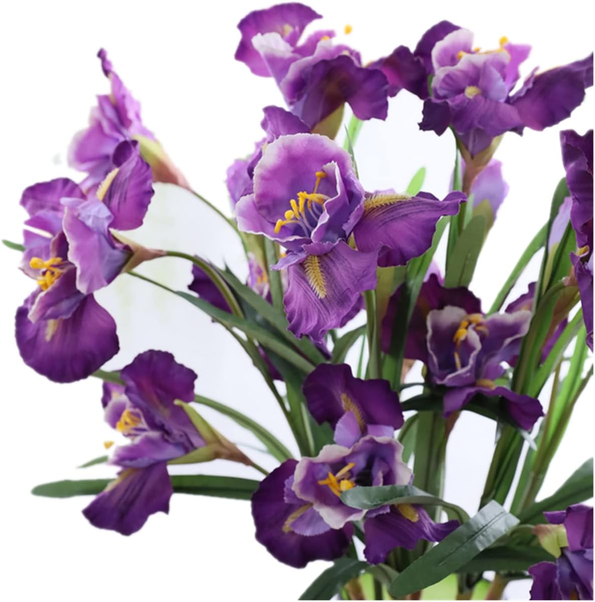 Amazon.com: Lukigif 10 Pcs Purple Iris Flower Real Touch Long Stem Artificial Lifelike Siberian ...