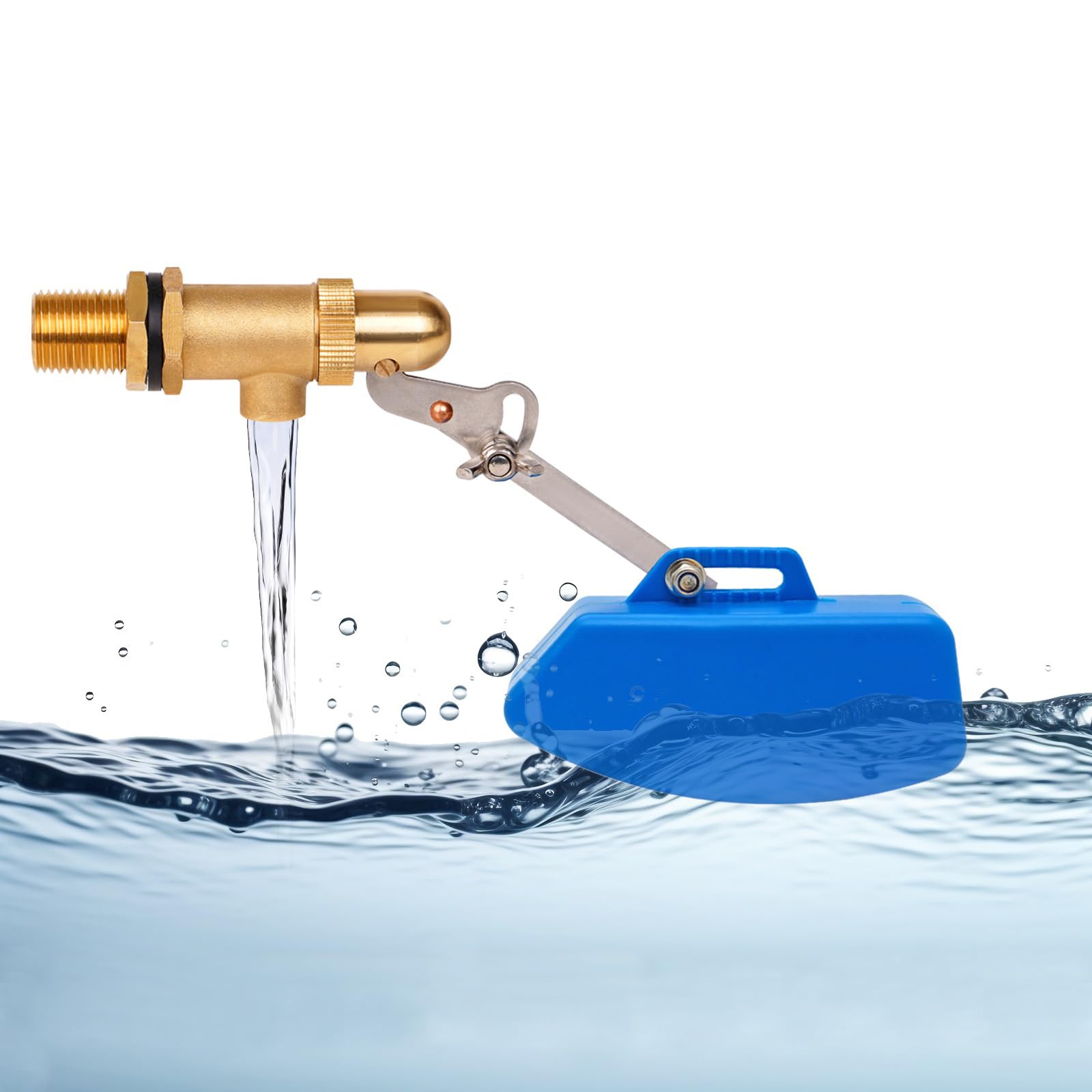 MUYIRTED 1/2" Brass Float Valve with Blue Plastic Float, Livestock ...
