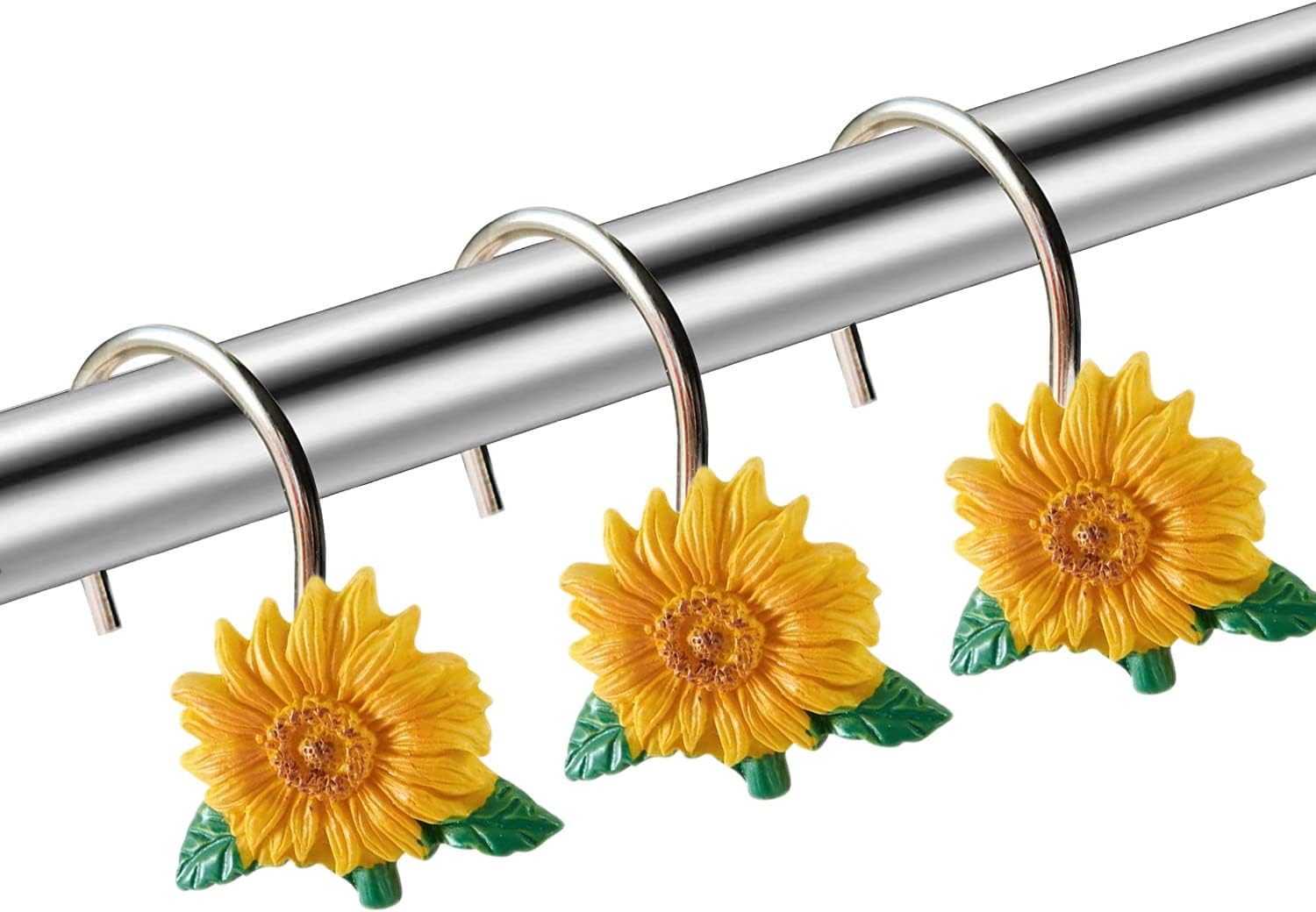 Amazon.com: Sunflower Shower Curtain Hooks Shower Curtain Hooks ...