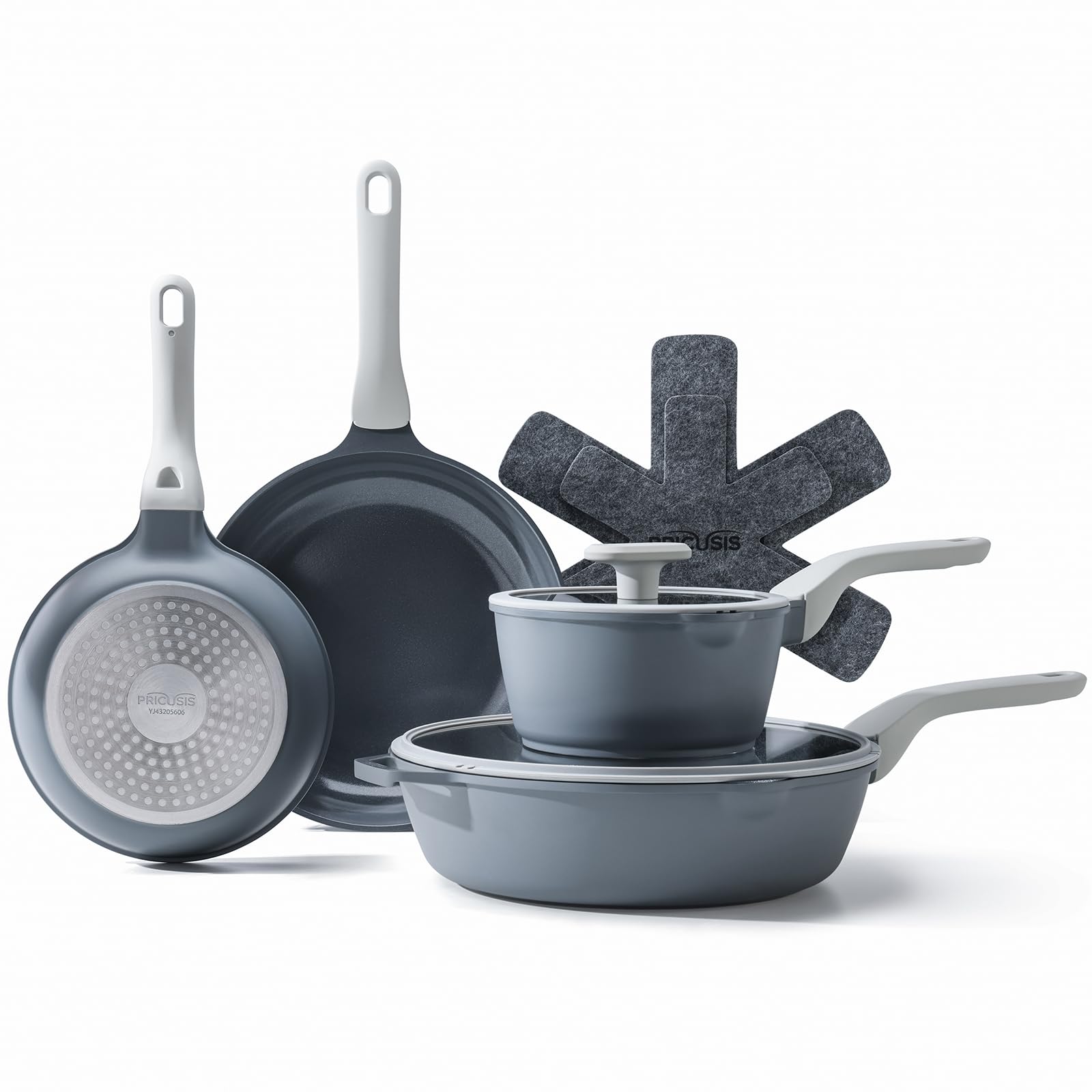 Amazon.com: PRICUSIS Nonstick Pots and Pans Set, Non Toxic Ceramic ...
