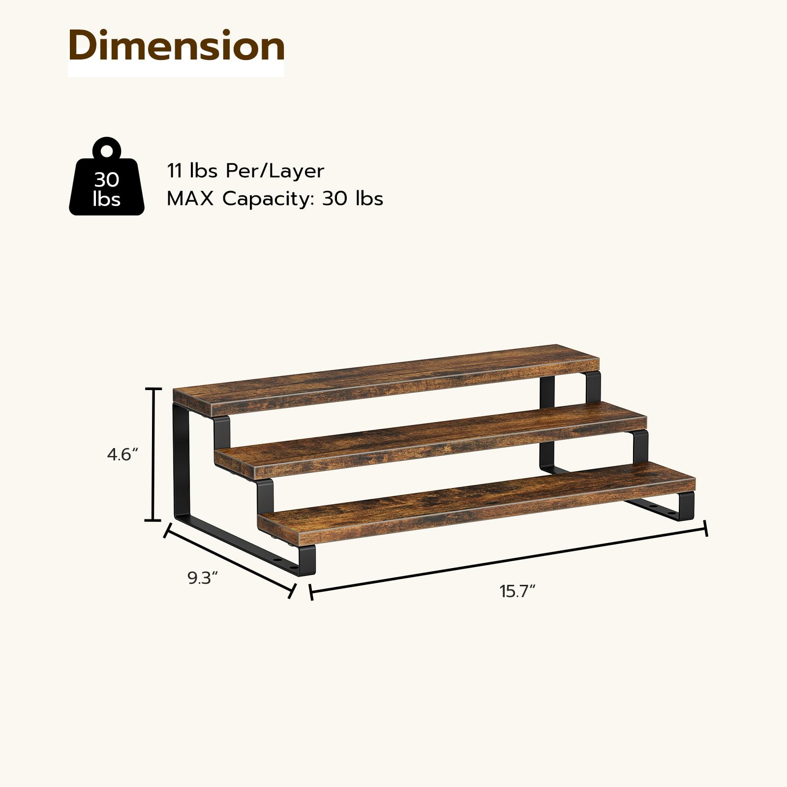 Snapklik.com : 3 Tier Table Display Wooden Stand, Three Counter Display ...