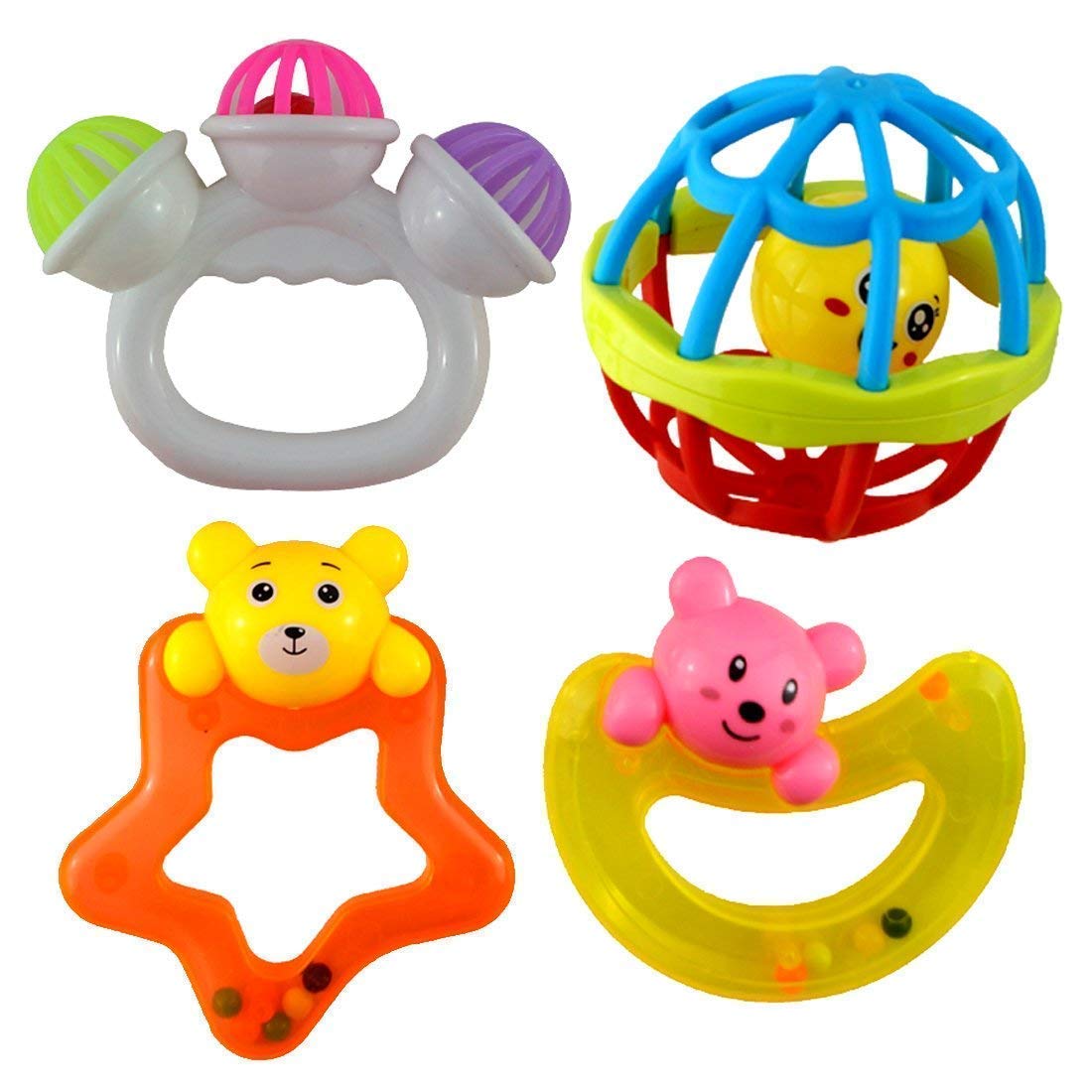 Buy MARATHON Lovely Mixed Attractive Colourful Non Toxic Rattles for ...