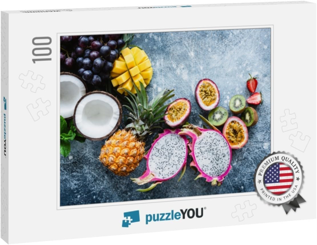 Amazon.com: Group of Exotic Tropical Fruits. Mango, Dragon Fruit, Pas ...