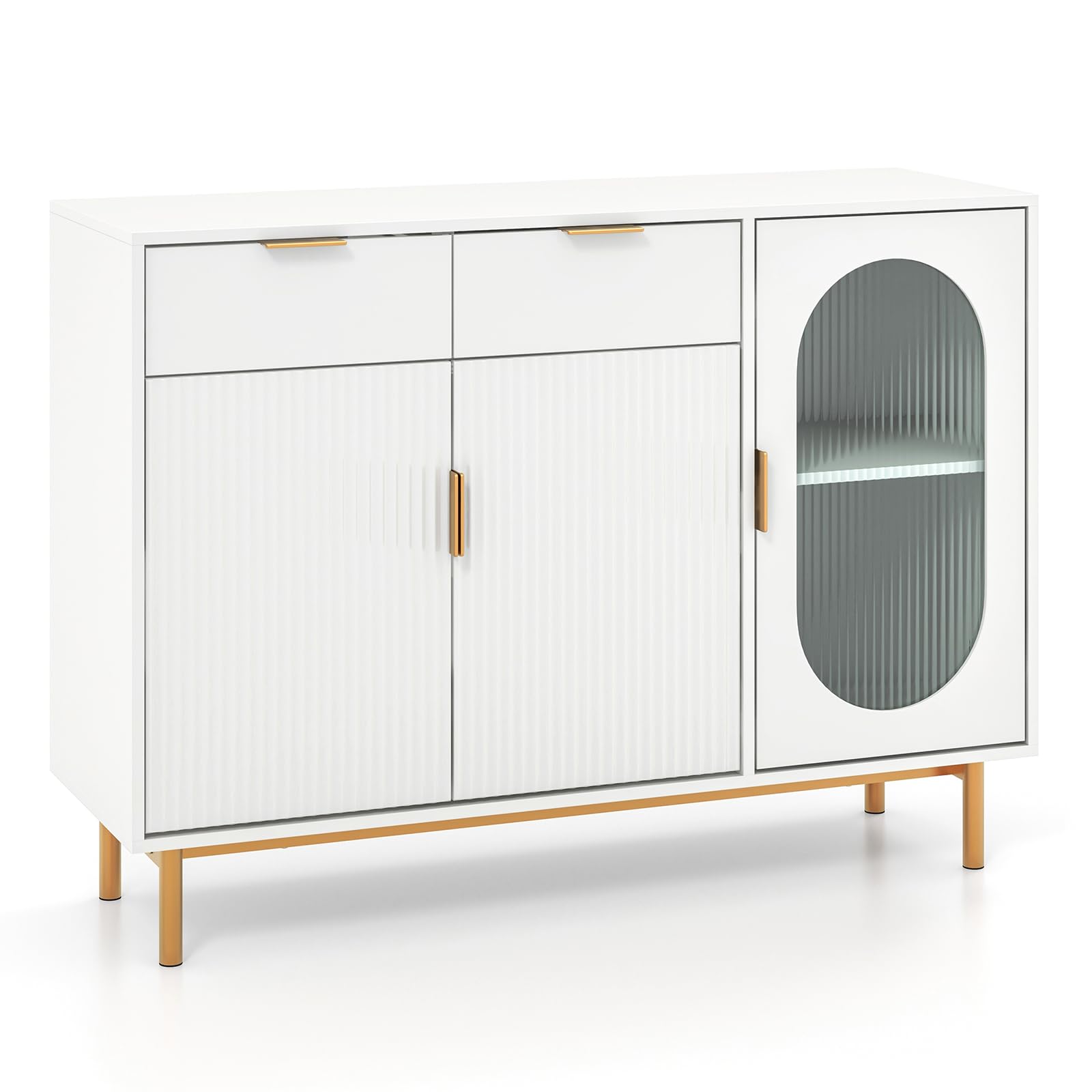 GiantexUK Kitchen Storage Cabinet, Wooden Buffet Sideboard with Doors ...