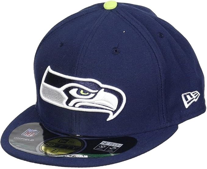 Amazon.com : NFL Seattle Seahawks On Field 5950 Game Cap, Slate, 8 1/8 ...