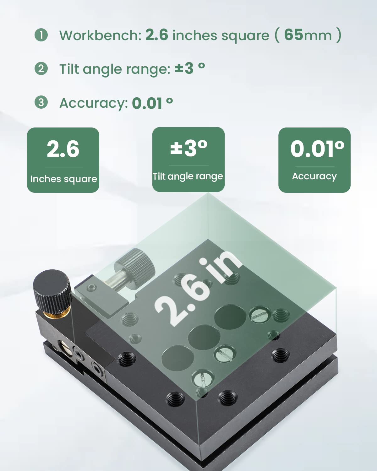 Buy Huanyu Optical Tilt and Rotation Stage 2.6 inches Precision angle ...