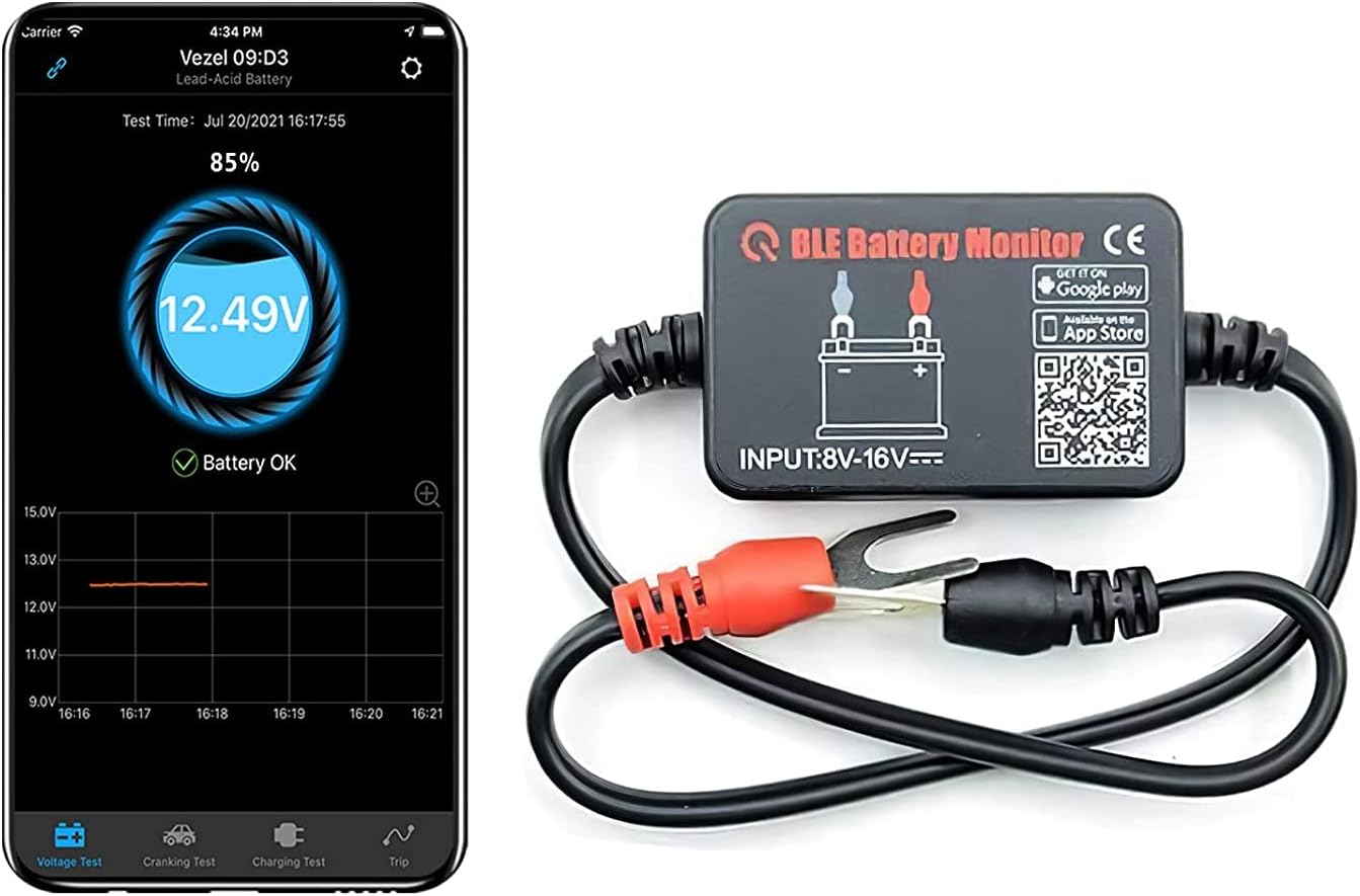 QUICKLYNKS BM2 Bluetooth Battery Monitor 12V Car Battery Tester for ...