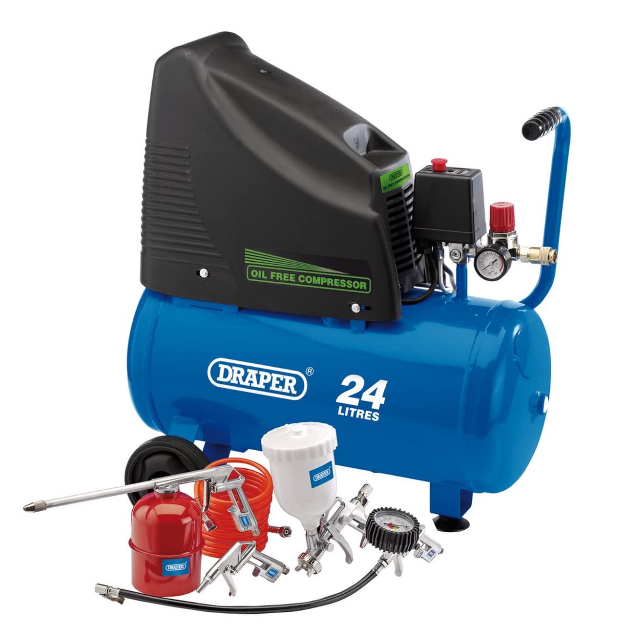 Draper 90126 Oil Free Compressor & Air Tool Kit (240V) : Amazon.co.uk ...