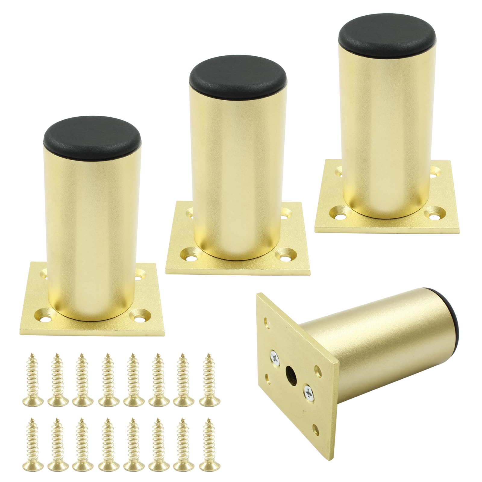 Amazon.com: Kyuionty Set of 4 Aluminum Alloy Furniture Legs 3 Inch ...