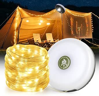 FENGQ Camping Fairy Lights, Rollable, 2-in-1 Portable LED Fairy Lights ...