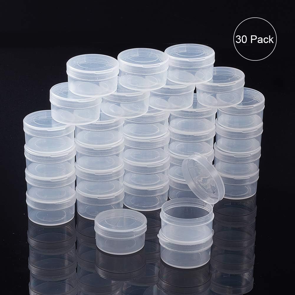 Round Plastic Bead Containers Wholesale BENECREAT 15G/15ML Stackable