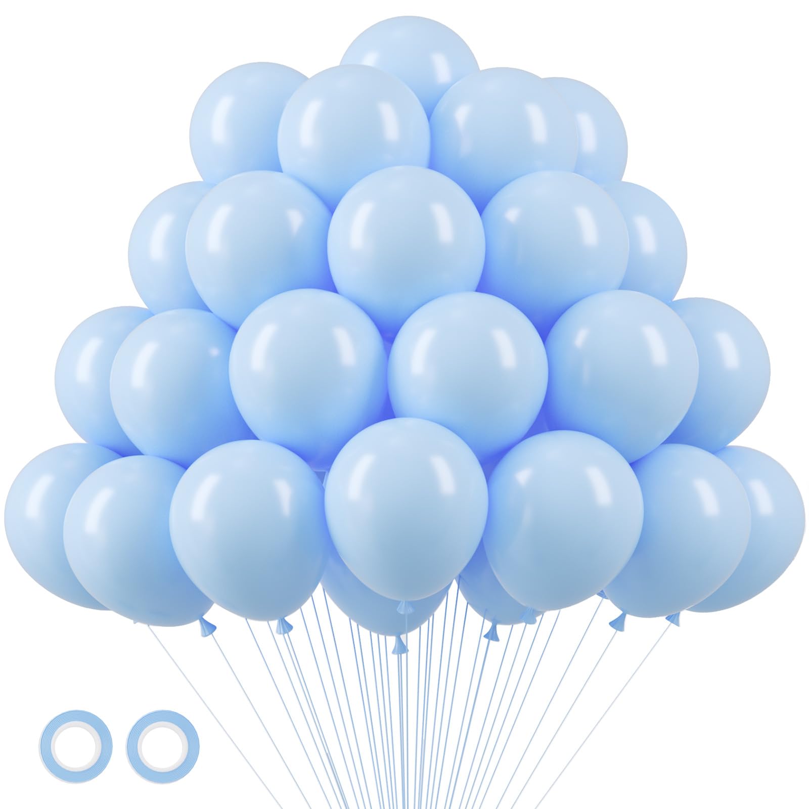 Amazon.com: Voircoloria 105pcs Baby Blue Balloons 12inch Light Blue ...
