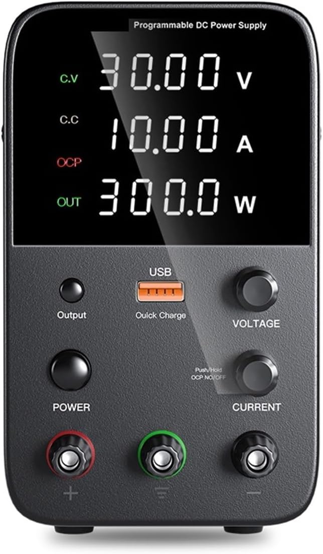 Amazon.com: dc Power Supply Adjustable DC Power Supply 30V 10A LED Lab ...
