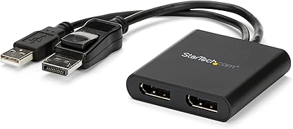 StarTech.com Dual-Monitor DisplayPort 1.2 Splitter, DisplayPort to 2X ...