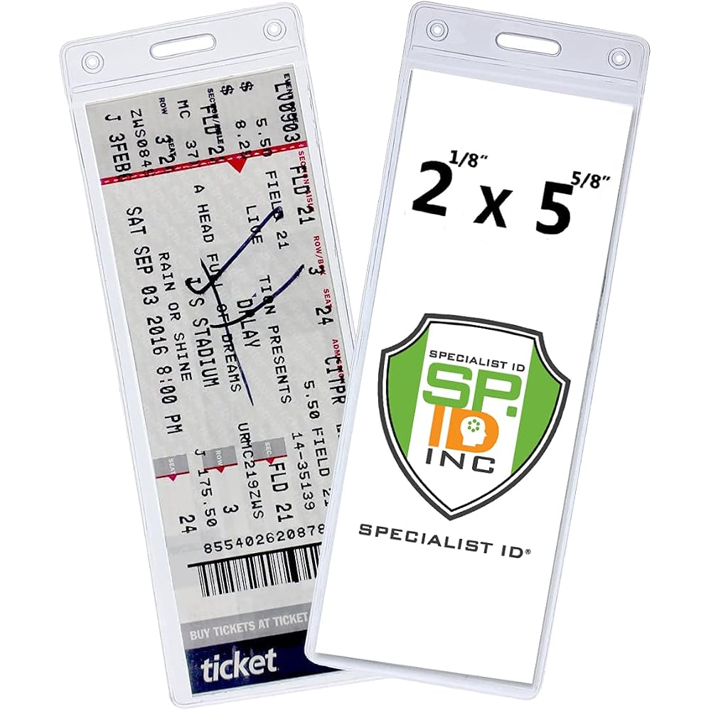 $2/mo - Finance 2 Pack - Clear Plastic 2 ⅛ X 5 ⅝ Inch Ticket Stub ...