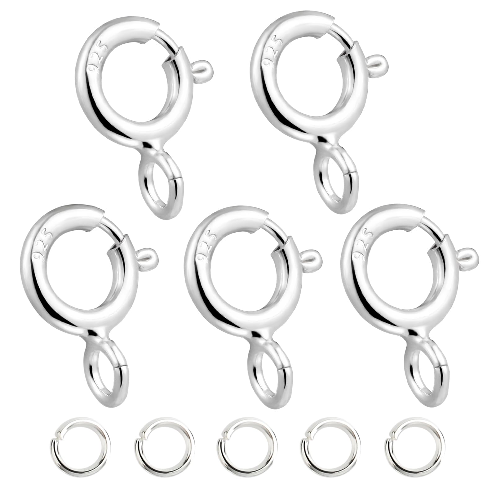 Amazon.com: 5MM Spring Ring Clasp for Jewelry Making - 925 Sterling ...