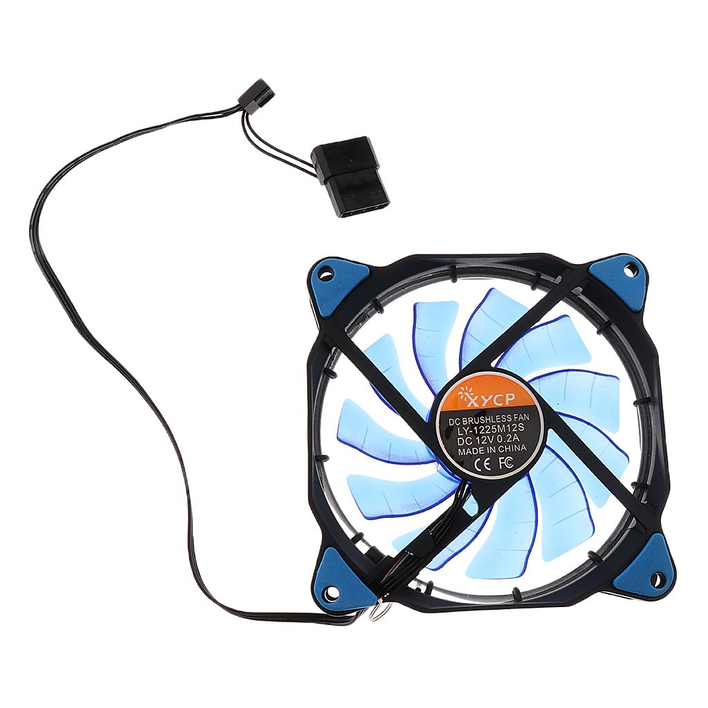 Amazon.com: Tiuimk 12CM Blue LED Cooling Fan for Desktop Computer Case ...