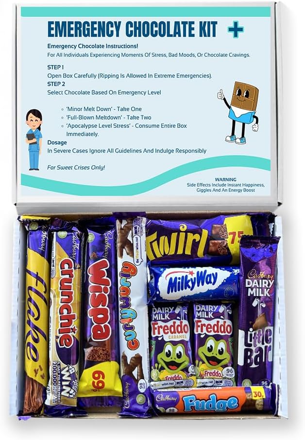 Emergency Chocolate Kit. Chocolate Gift Box With 10 Full Size Chocolate ...