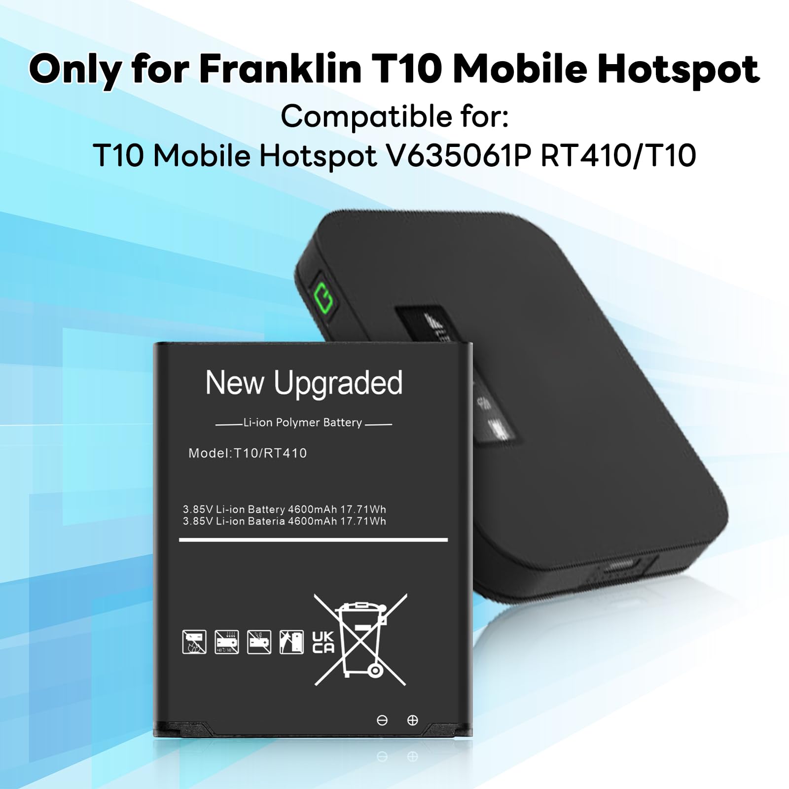Snapklik.com : OHZHAO 4600mAh Replacement T10 Battery For Franklin T10 ...